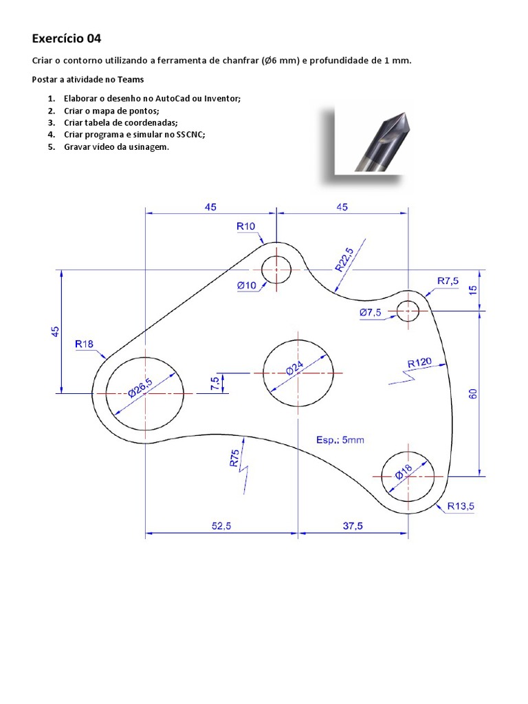 Exercício 4 (Fresagem CNC) | PDF