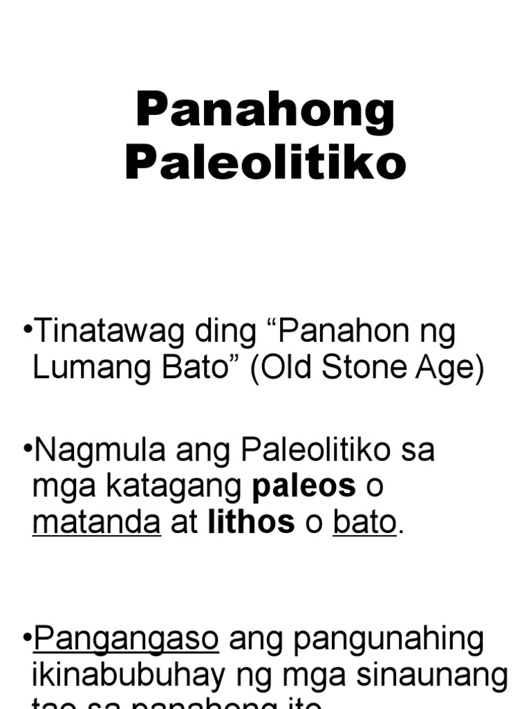 Panahong Paleolitiko | PDF