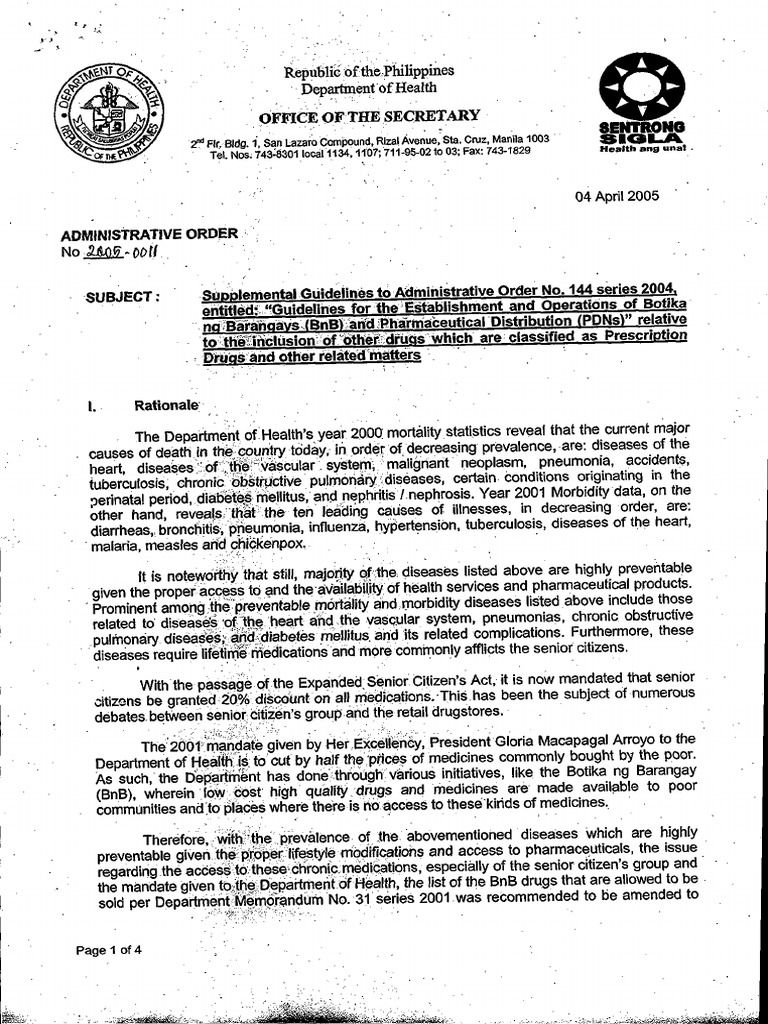 Administrative Order No. 2005 0011 | PDF