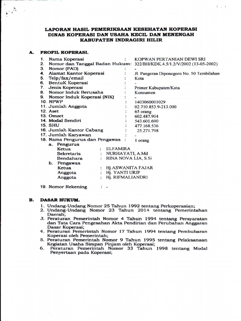 KOPWAN Pertanian Dewi Sri | PDF