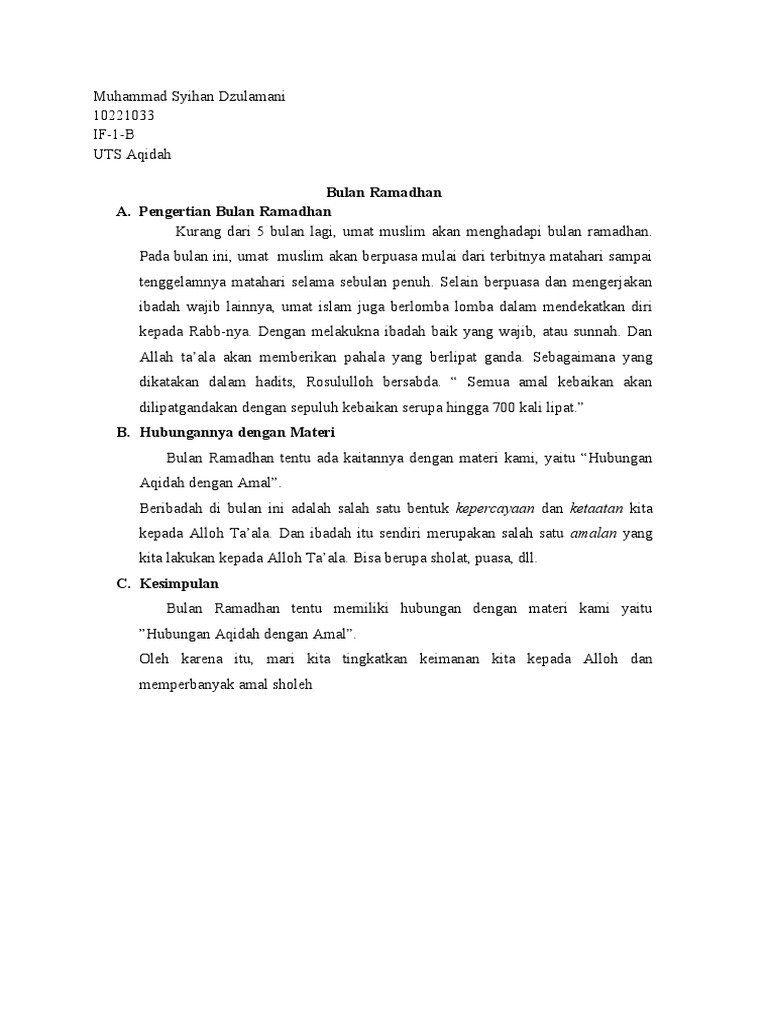 Makalah Bulan Ramadhan | PDF