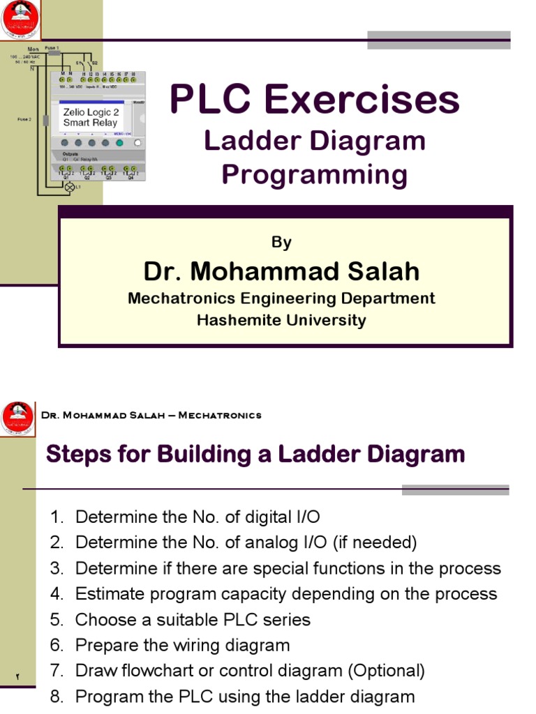 PLC Exercises Ladder Diagram Programming | PDF | Programmable Logic Controller | Piston