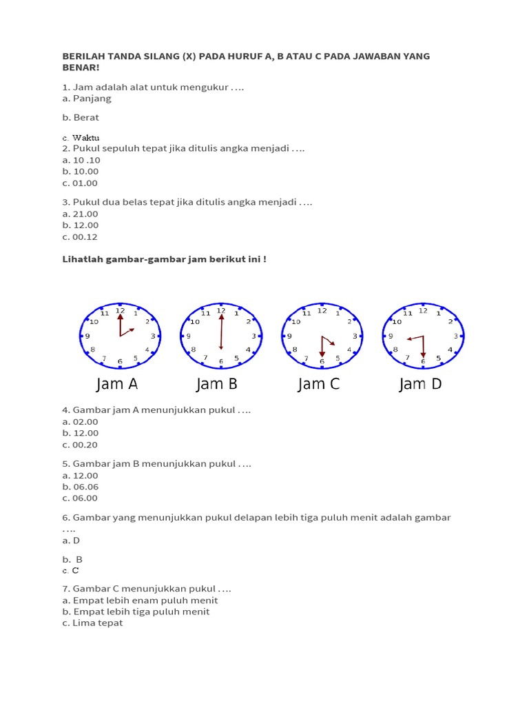 Soal MTK Kls 2 | PDF
