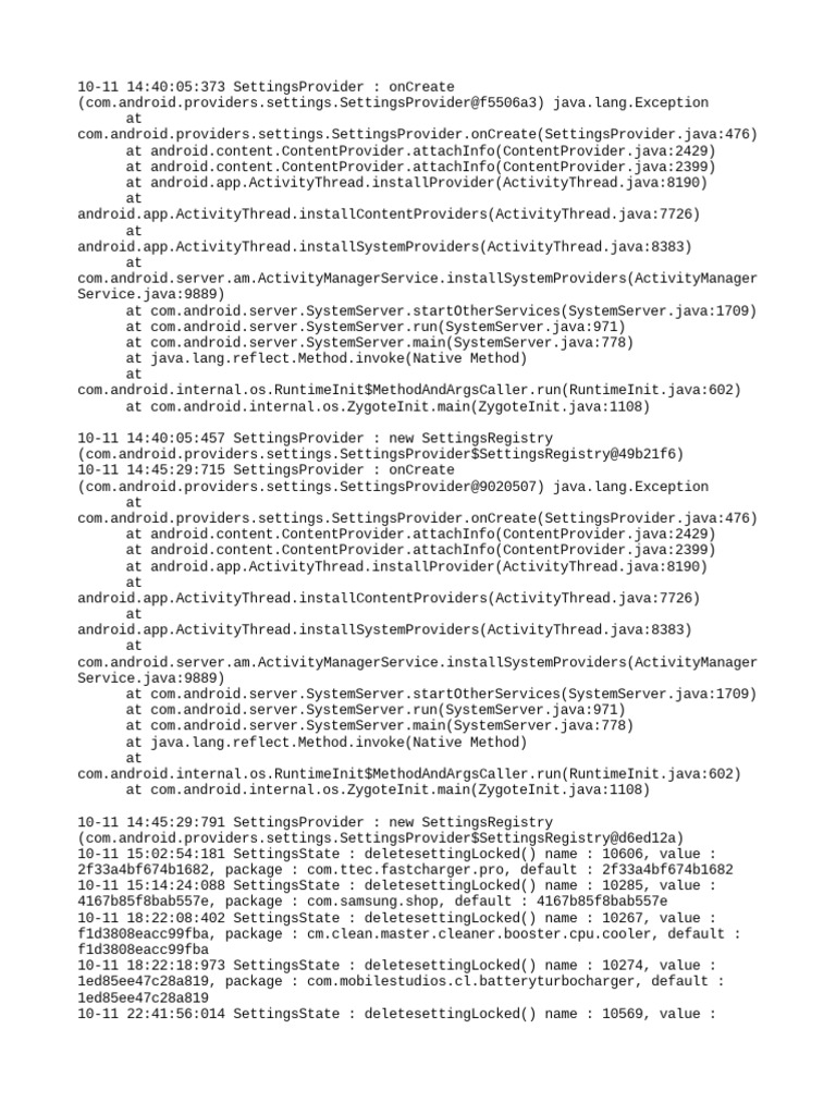 Settingsprovider Pdf Java Programming Language Computer Companies Of The United States