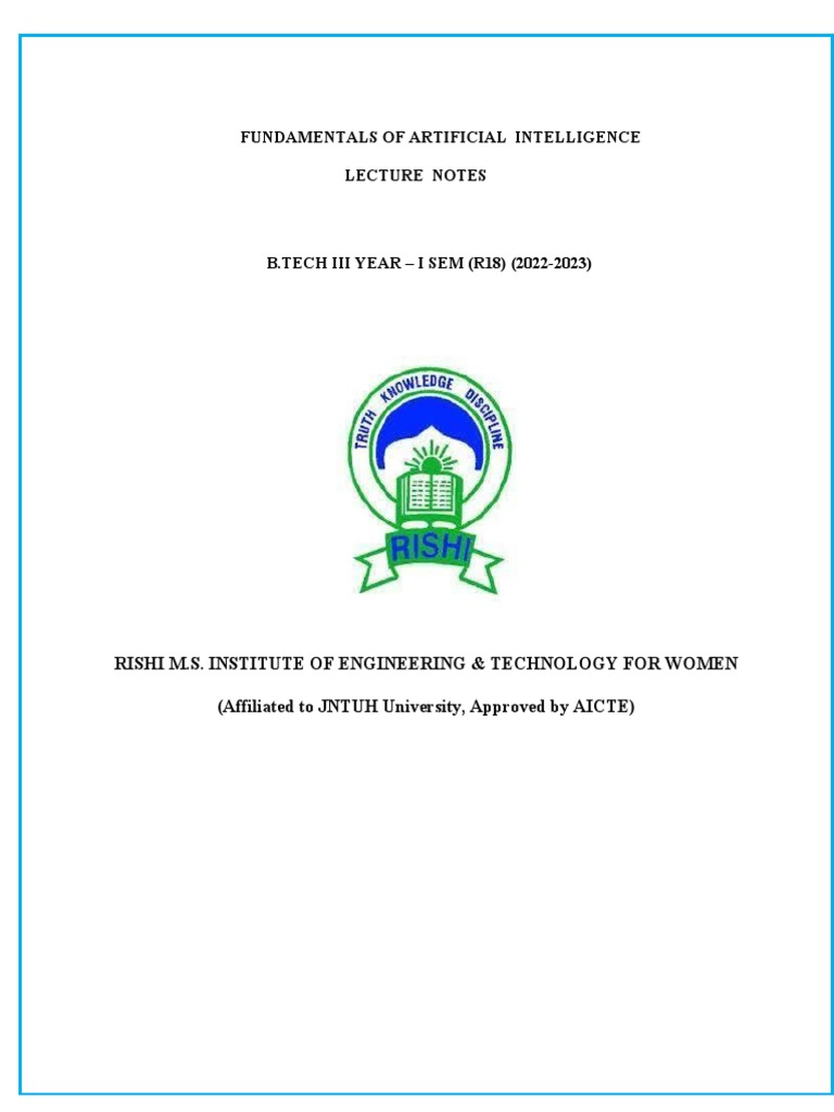 Ai Course File Final Updated | PDF | Artificial Intelligence | Intelligence (AI) & Semantics