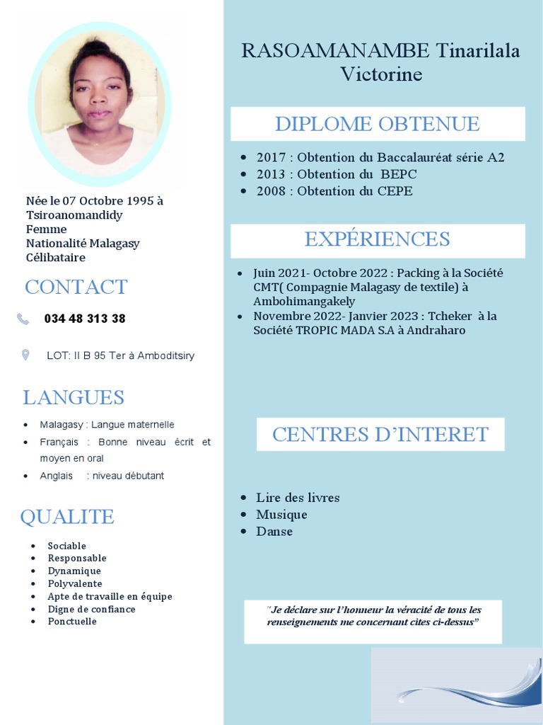 CV Victorine | PDF