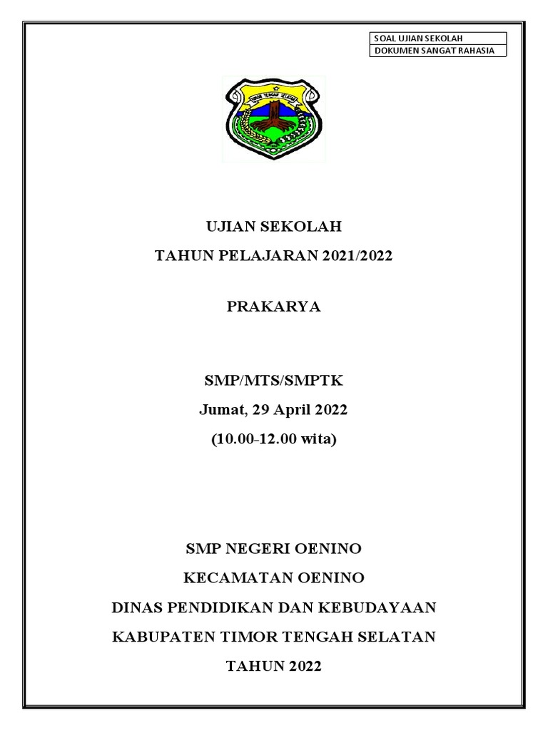 Cover Ujian Sekolah 2022 SMP | PDF | Teknologi & Rekayasa