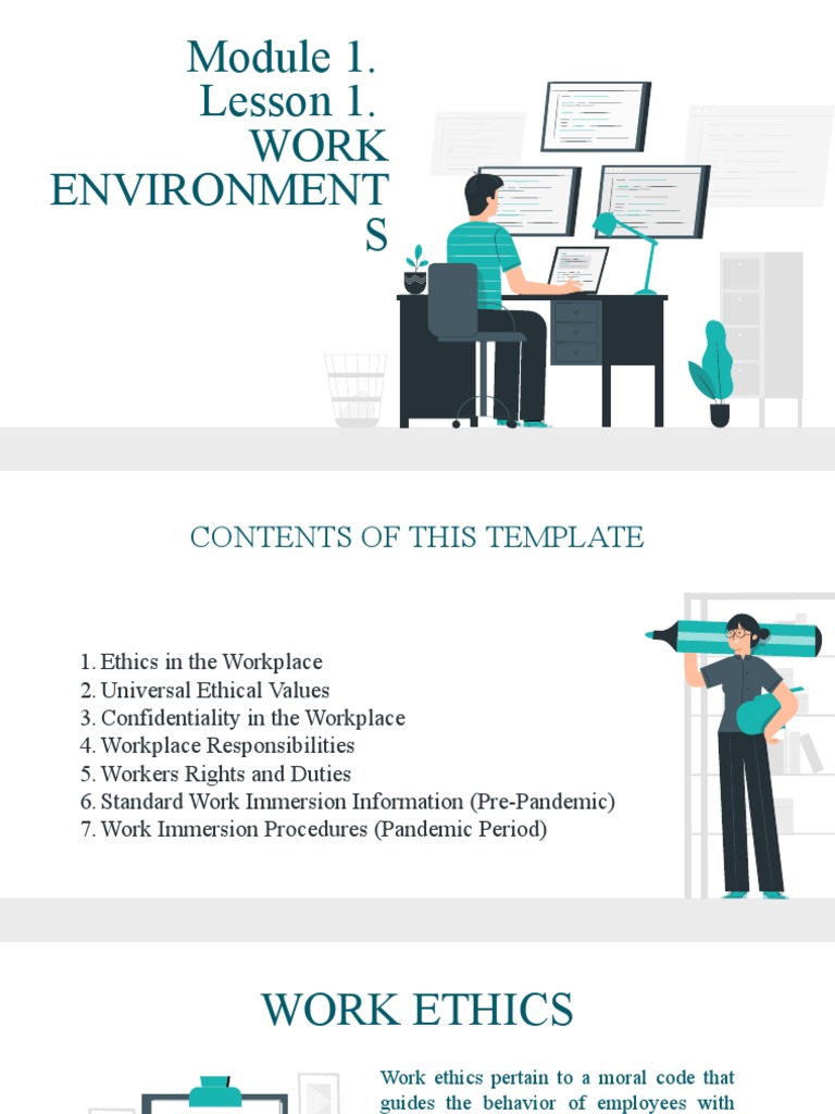 Work Immersion Module 1 Lesson 1 Work Environments | PDF | Employment ...
