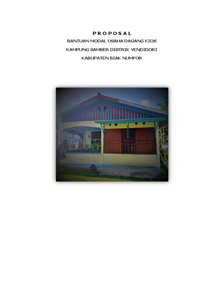 Proposal Usaha Dagang Kios | PDF