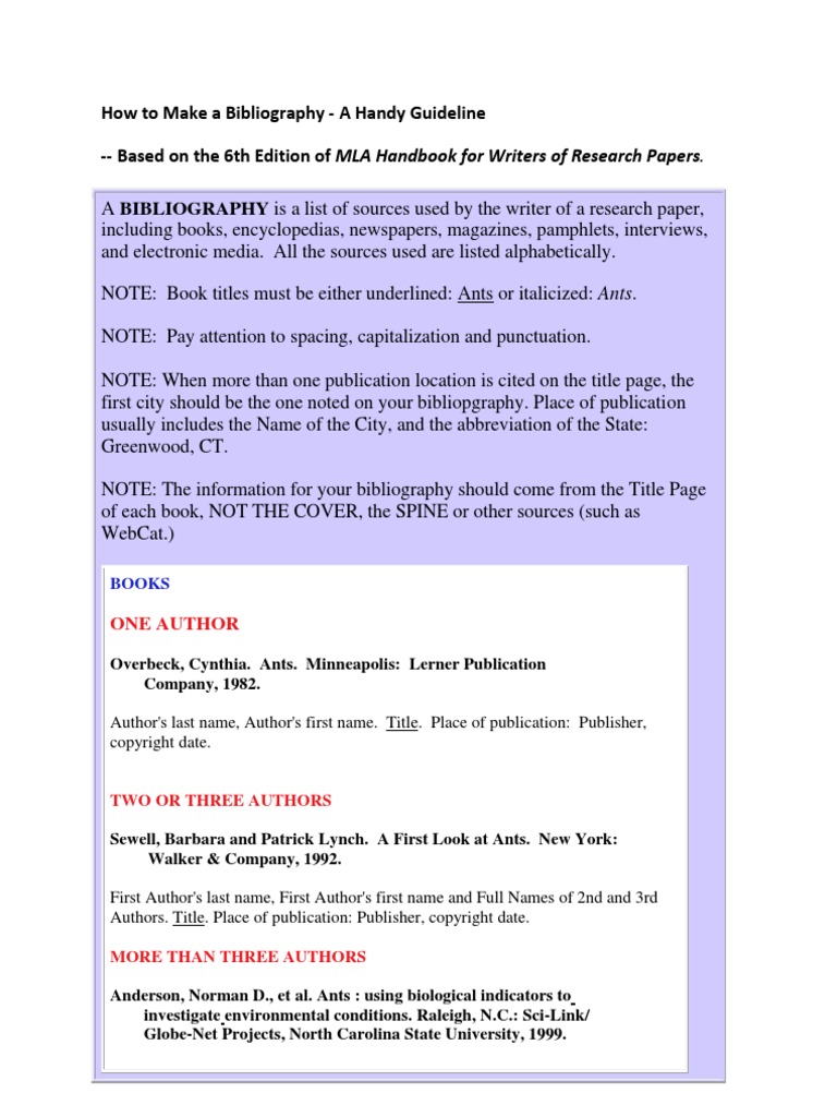 How To Make A Bibliography | PDF