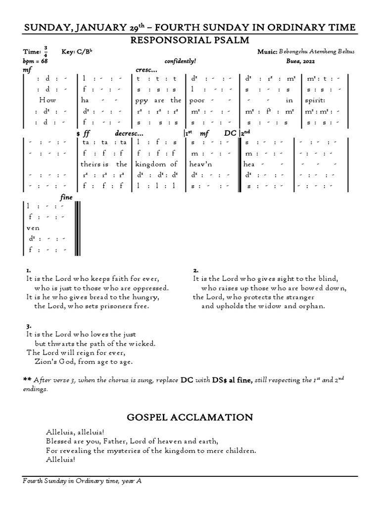 Fourth Sunday in Ordinary Time - Year A | PDF | Christian Worship And ...