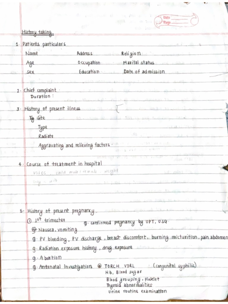 Obs History Taking | PDF | Pregnancy | Childbirth Obs History Taking | PDF | Pregnancy | Childbirth