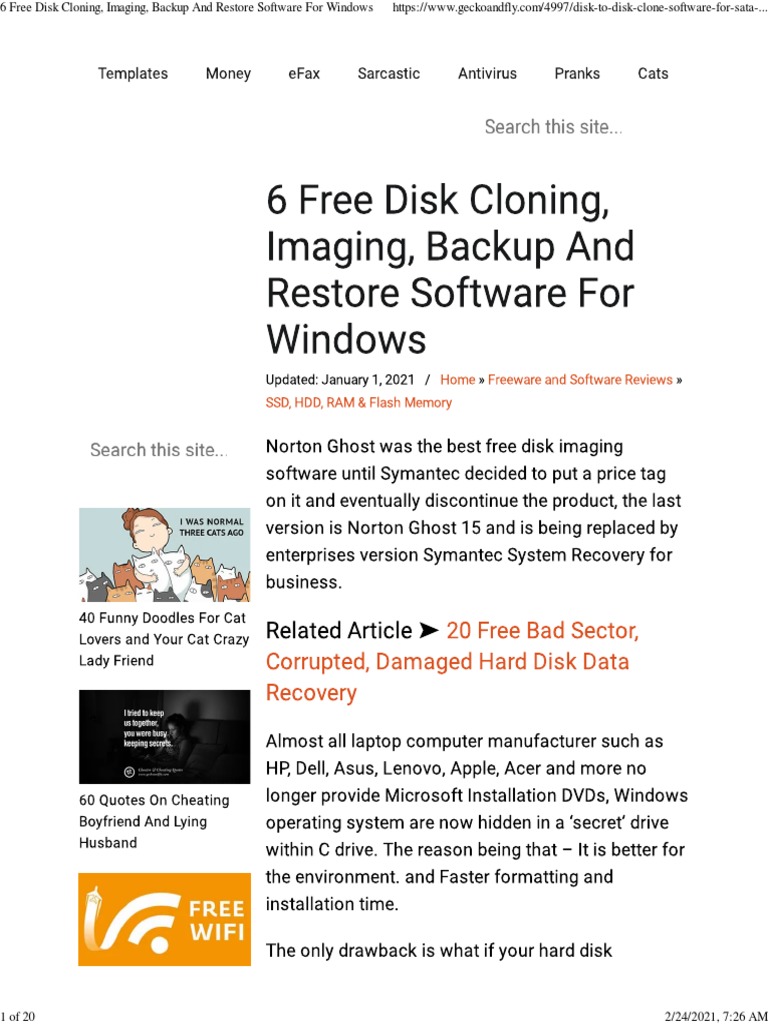 Free Windows Disk Cloning Tools | PDF | Backup | Operating System Families