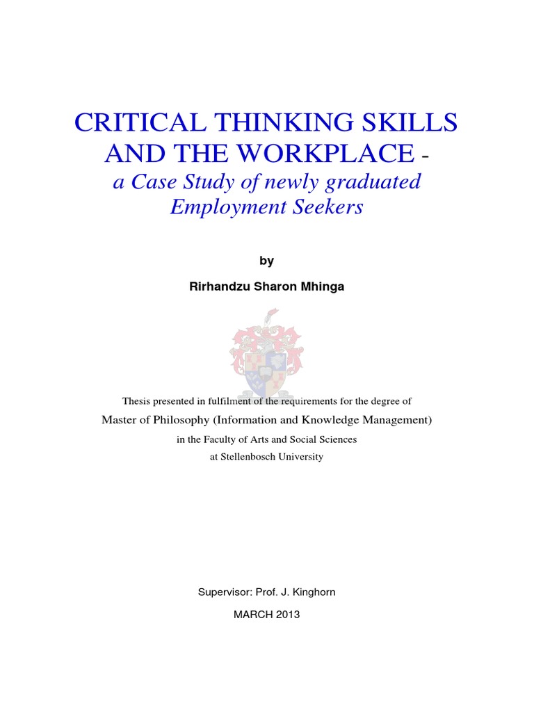 Mhinga Critical 2013 | PDF | Knowledge Economy | Critical Thinking