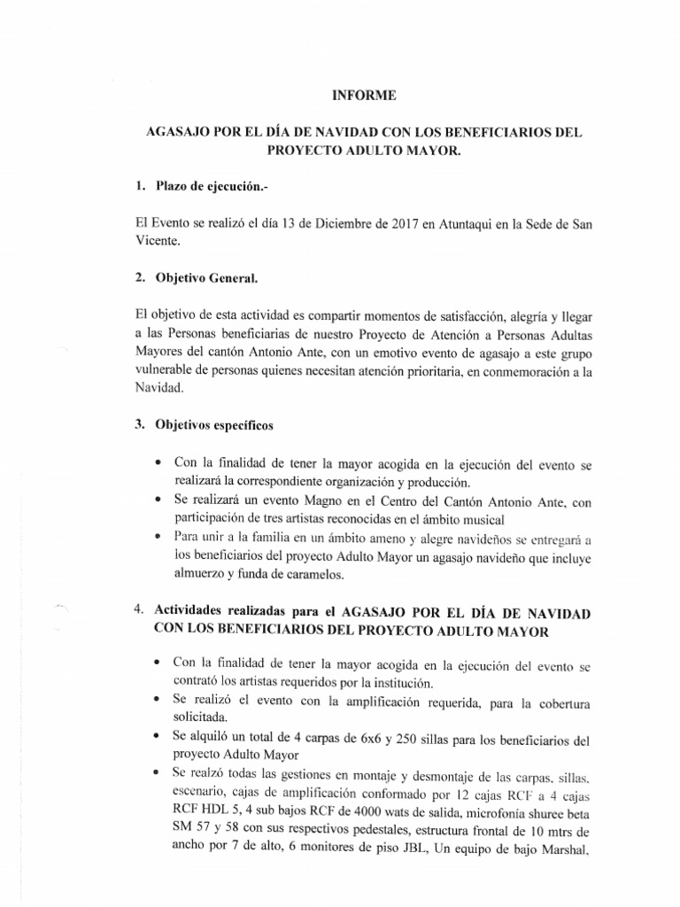 Agasajo Navidad Adulto Mayor2017 | PDF