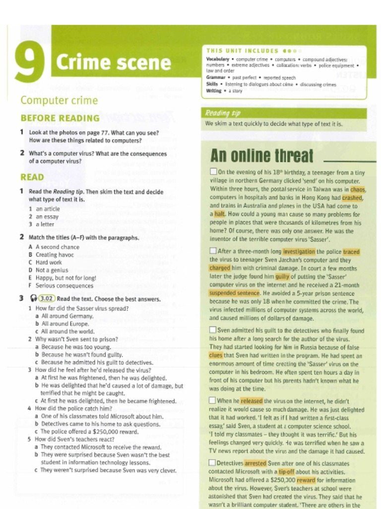 Aim-high-2-Ch 9 | PDF