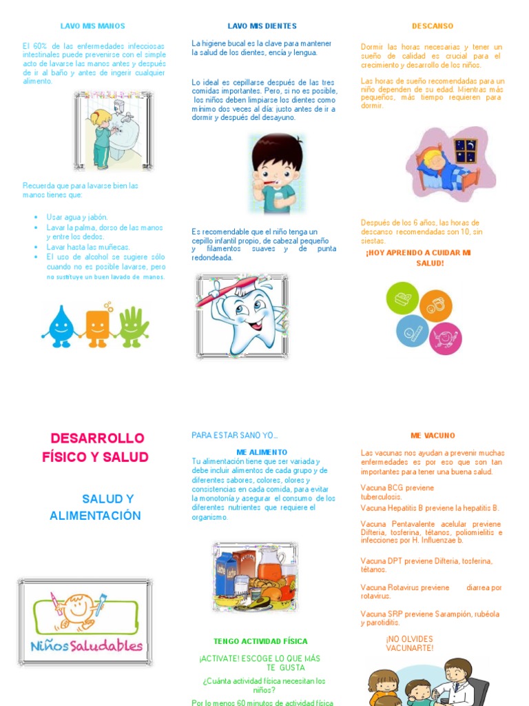 Triptico de La Salud 9 | PDF | Vacunas | Lavado de manos