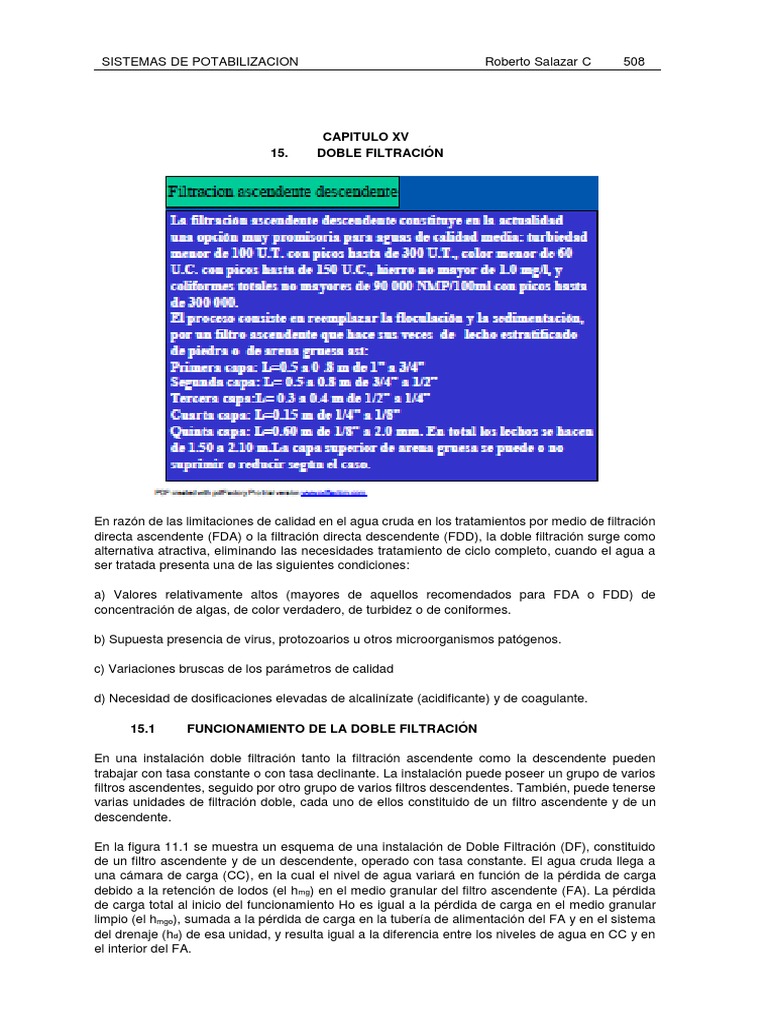 Cap 15 Doble Filtración | PDF | Filtración | Agua
