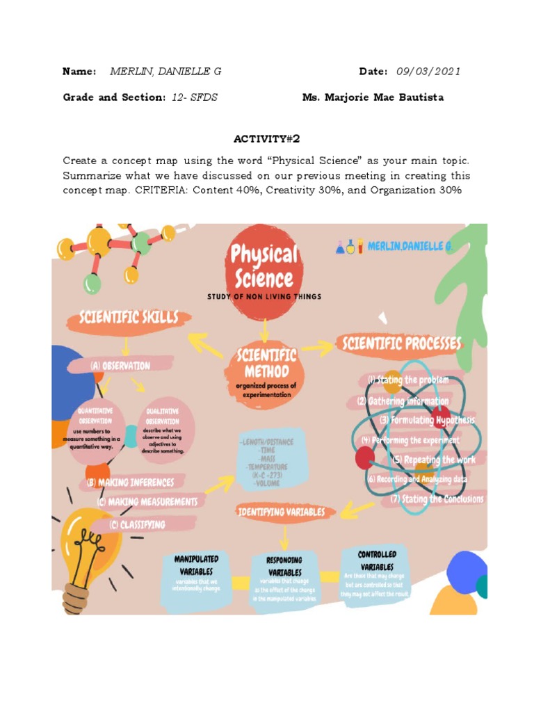 Physical Science Concept Map: Applying the Scientific Method | PDF