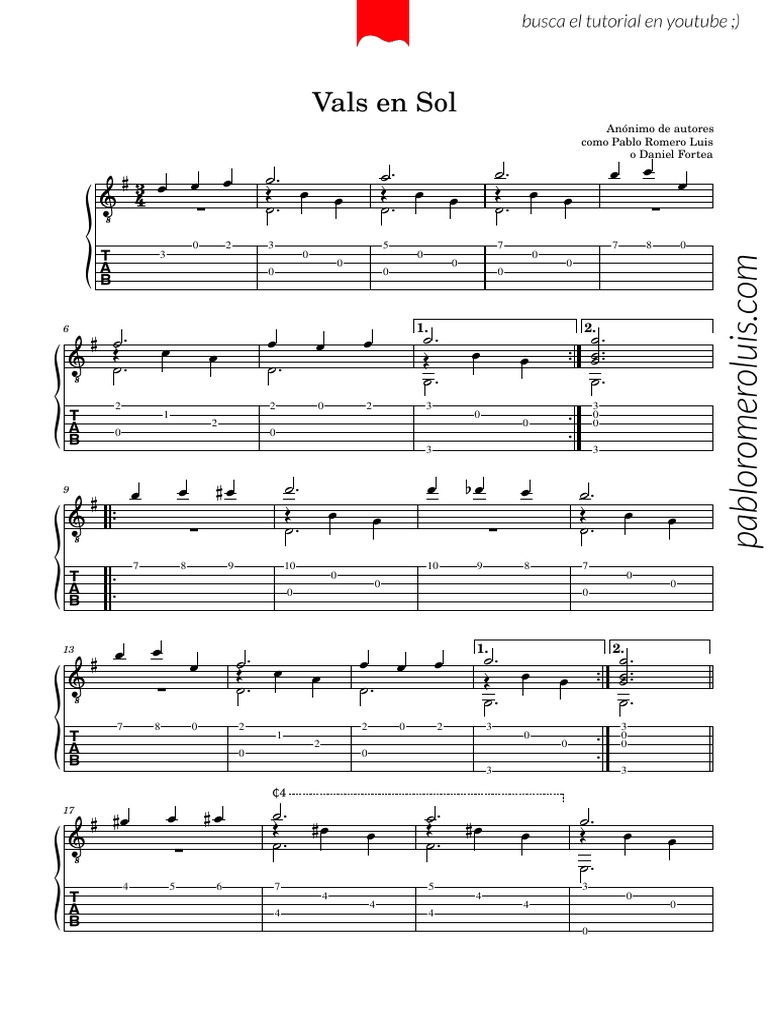 Yt Tu Ar. Vals en Sol Fortea Partitura | PDF