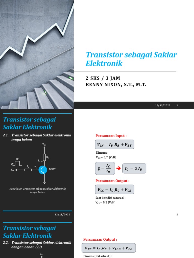 Transistor Sebagai Saklar Elektronik | PDF