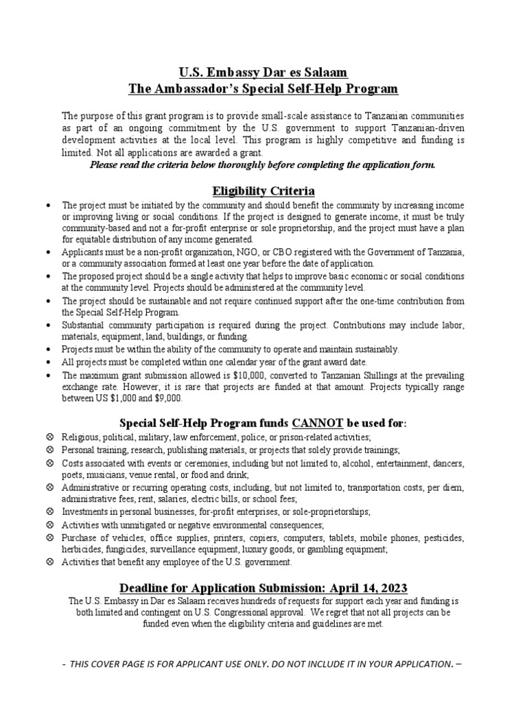 Self Help Application 2023 | PDF | Pro Forma