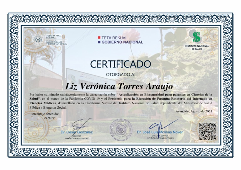 Certificado de Finalizacin Del Curso | PDF