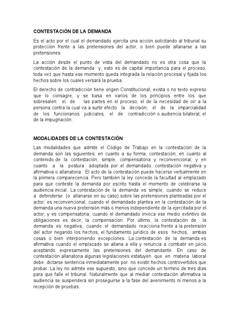 CONTESTACIÓN DE LA DEMANDA | PDF | Demanda judicial | Gobierno