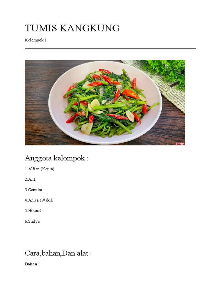 Template Tugas Olahan Makanan | PDF