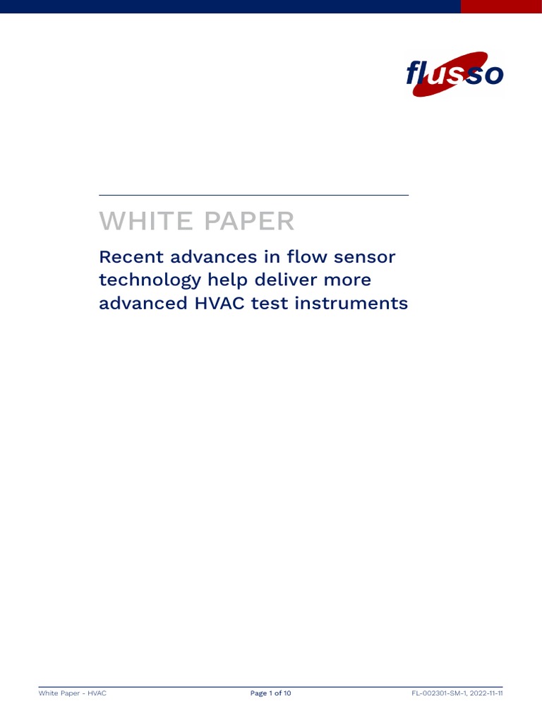 Flusso HVAC-test-instruments White Paper | PDF | Efficient Energy Use ...