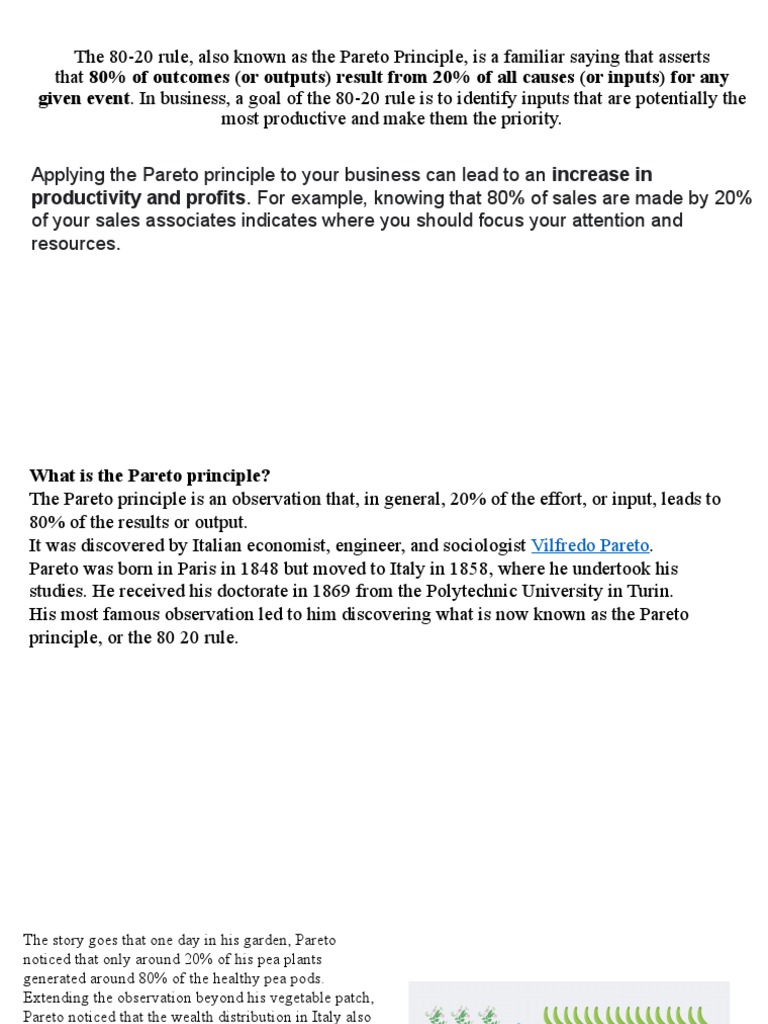 The 80-20 Rule | PDF | Pareto Efficiency | Sales The 80-20 Rule | PDF | Pareto Efficiency | Sales