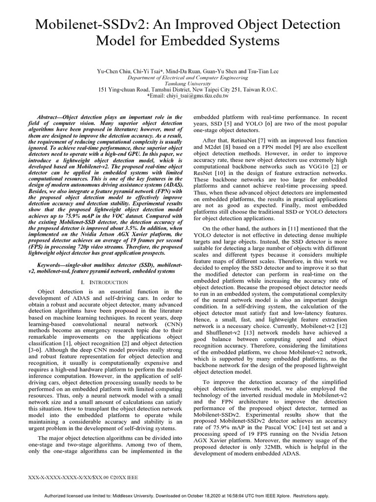 Mobilenet SSDv2An Improved Object Detection Model For Embedded Systems ... Mobilenet SSDv2An Improved Object Detection Model For Embedded Systems ...