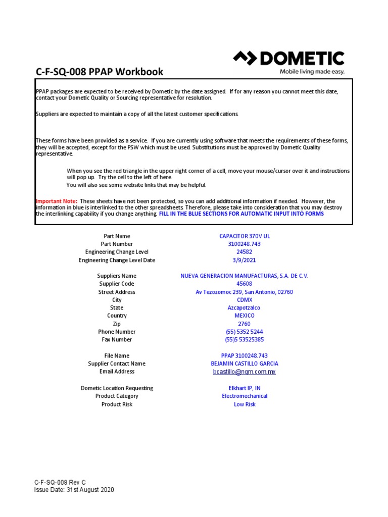 Supplier PPAP Submission Guide | PDF