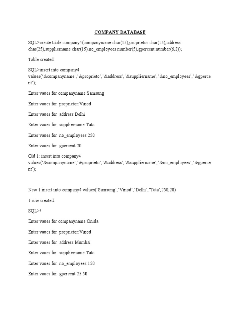 Oracle Practical B.com Ca Bharathiar University | PDF | Databases | Data Management Software