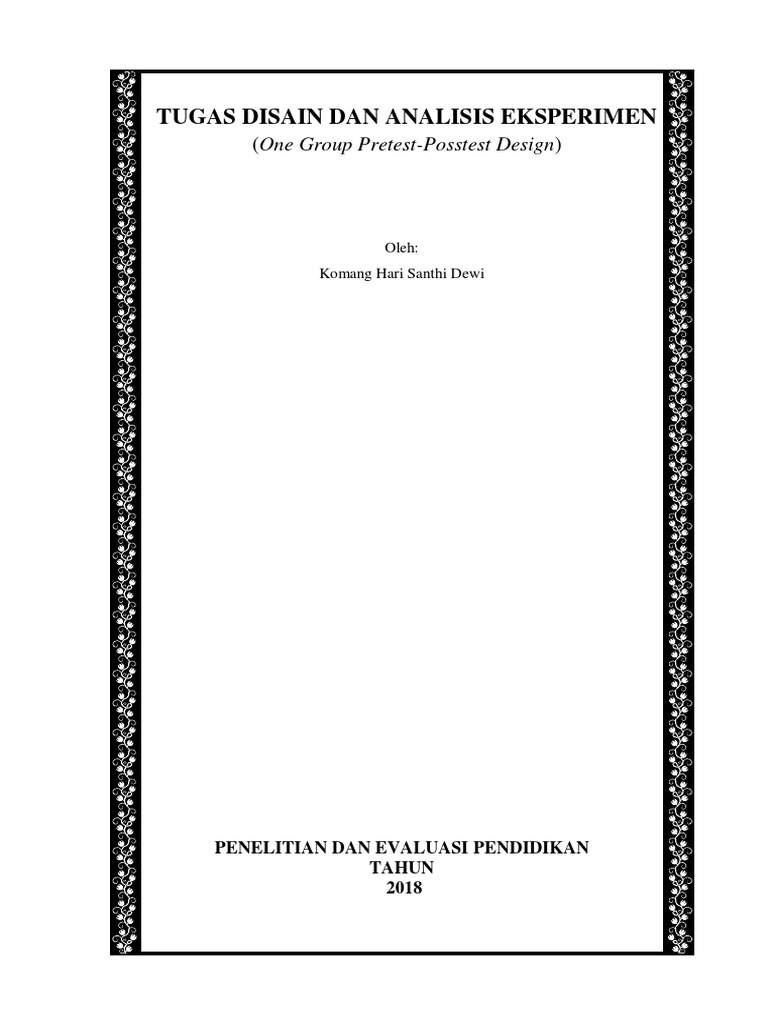 Disain Dan Analisis Eksperimen One Group | PDF