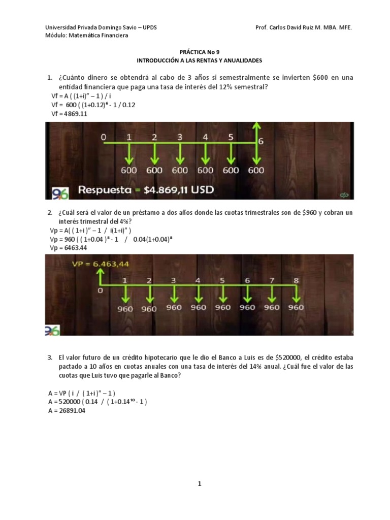 PRACTICA No 9 - PROPUESTO | PDF | Interés | Crédito