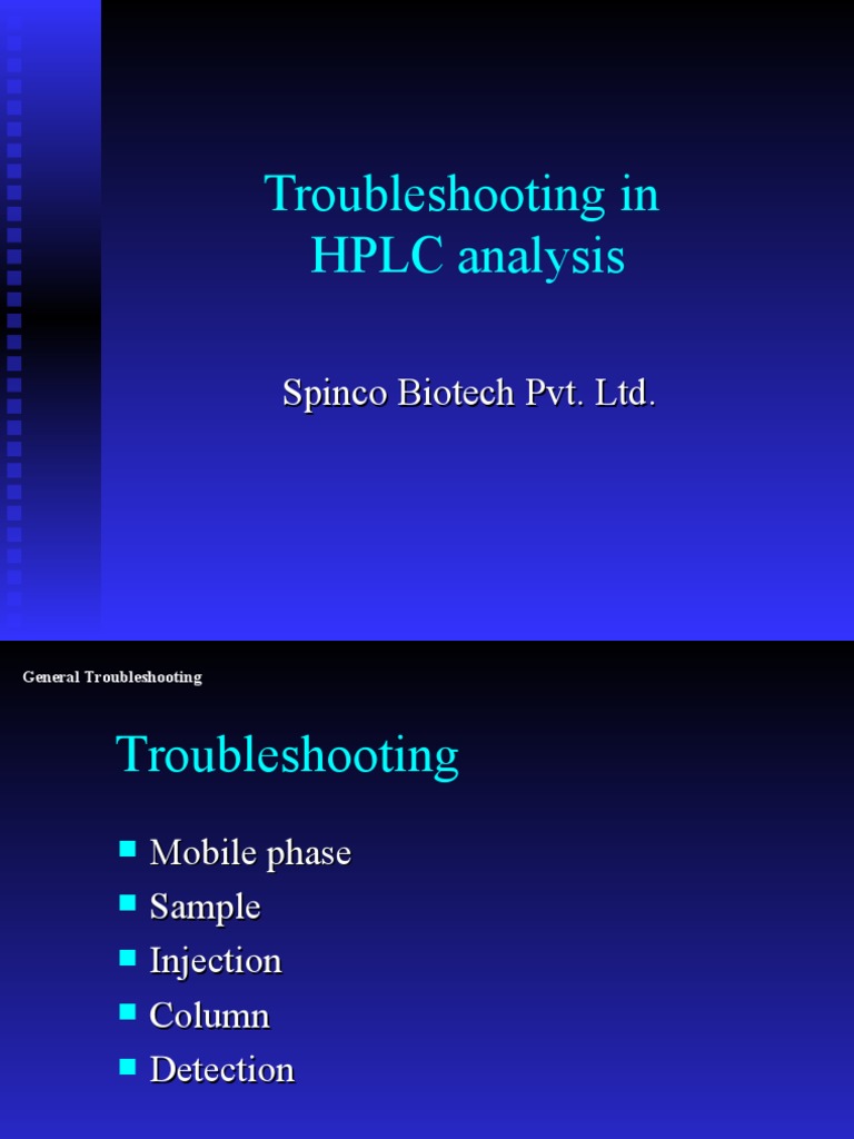 Troubleshooting - 2 | Download Free PDF | High Performance Liquid Chromatography | Solvent
