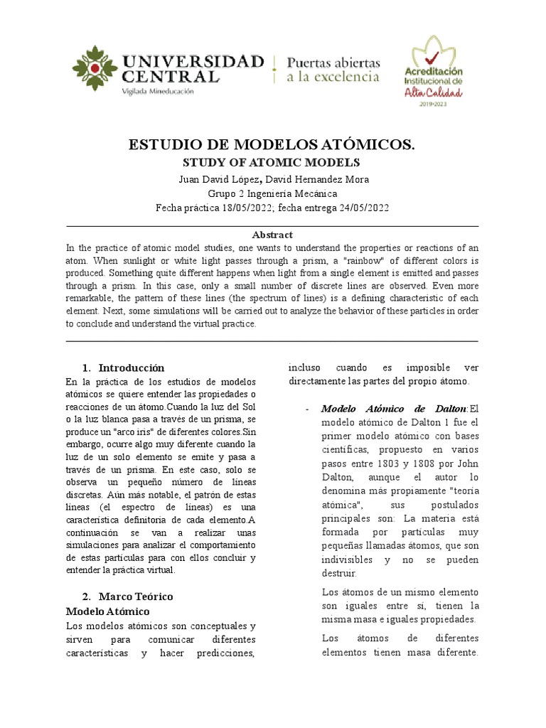 Modelos Atómicos | PDF | Átomos | Electrón