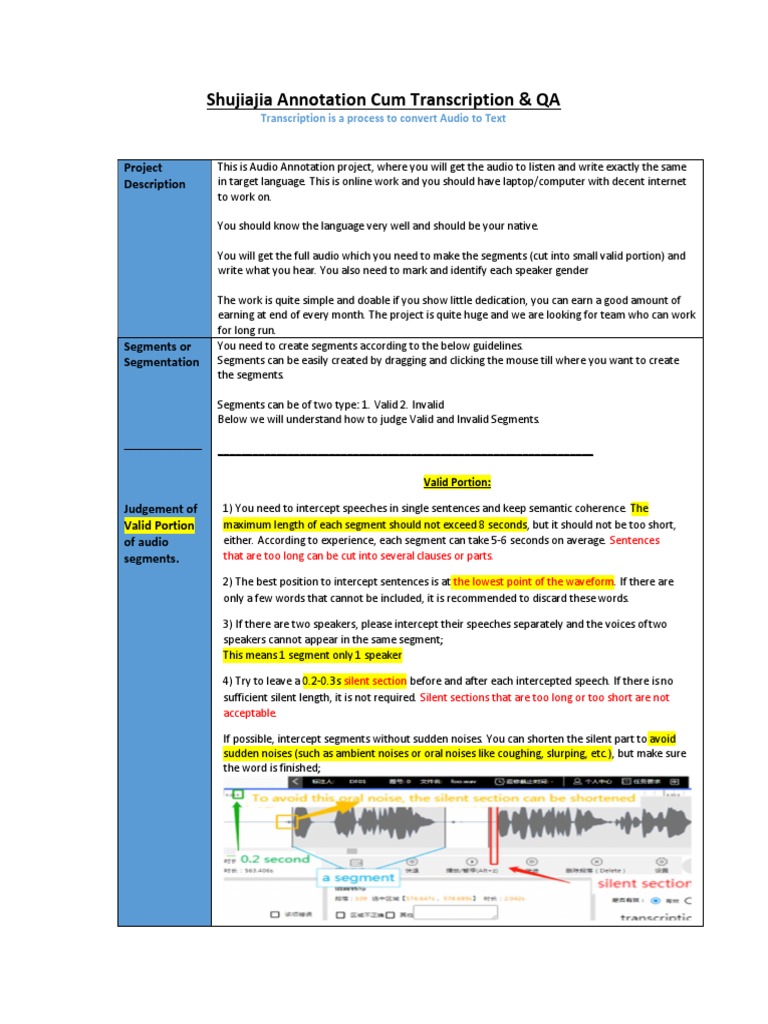 Shujiajia Annotation Transcription QA | PDF | Word | English Language