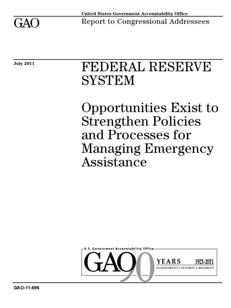 GAO Report To Congressional Addressees FEDERAL RESERVE SYSTEM | PDF