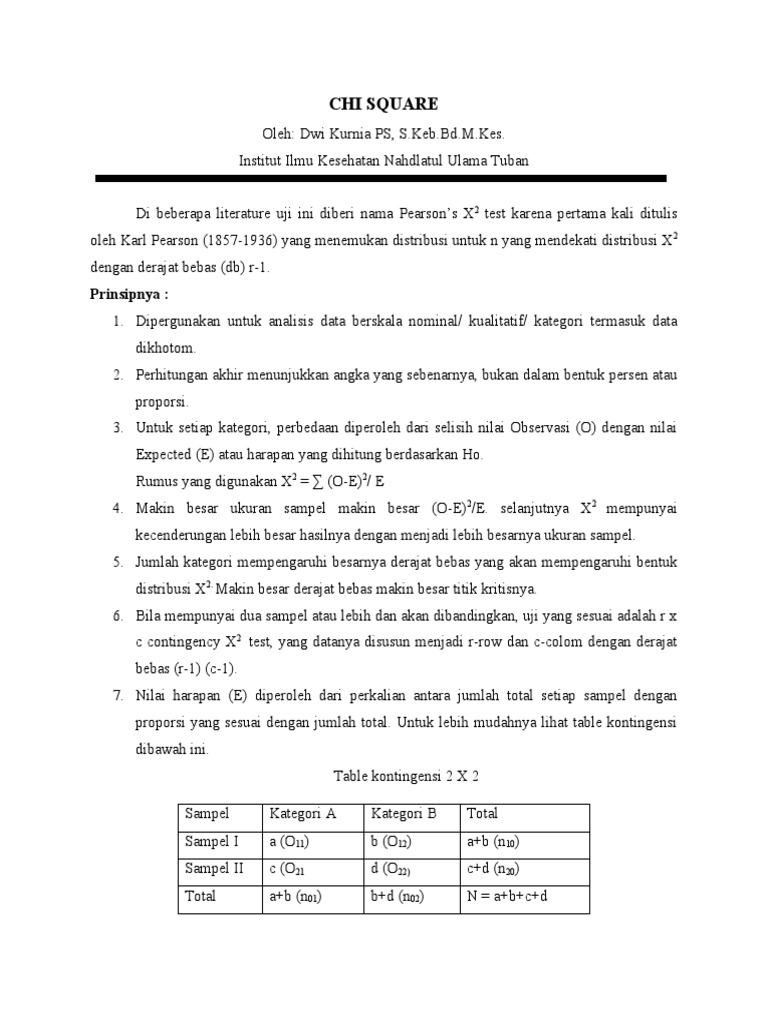Analisis Uji Chi-Square dalam Statistik | PDF