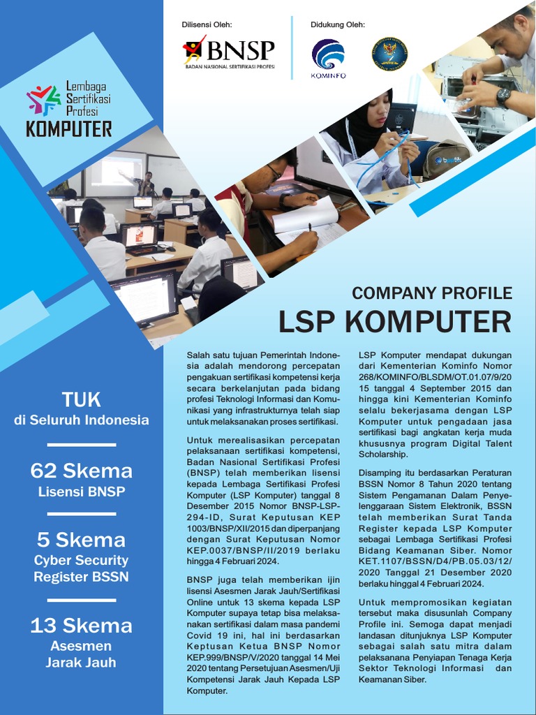 Company Profil Lsp Komputer 2021 Pa Opan Ok Pdf 9997