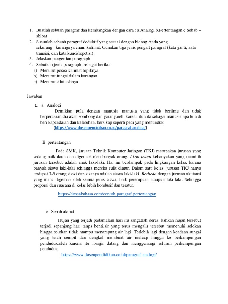 Tugas 09 (Paragraf) Ananda Anggara P N 1 D | PDF | Kajian Bahasa Asing
