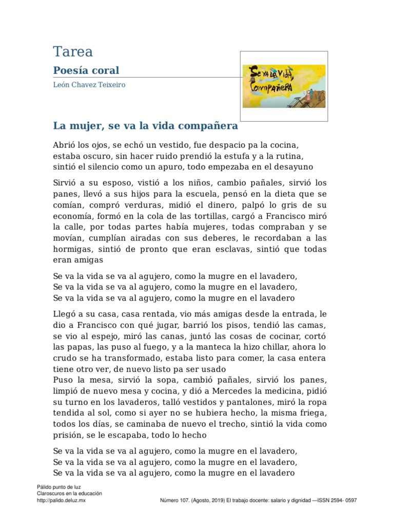 La Mujer, Se Va La Vida Compañera | PDF | Alimentos | Cocina