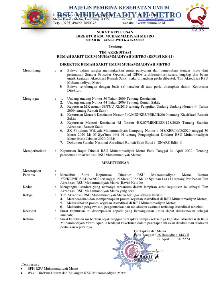 SK Tim Akreditasi | PDF