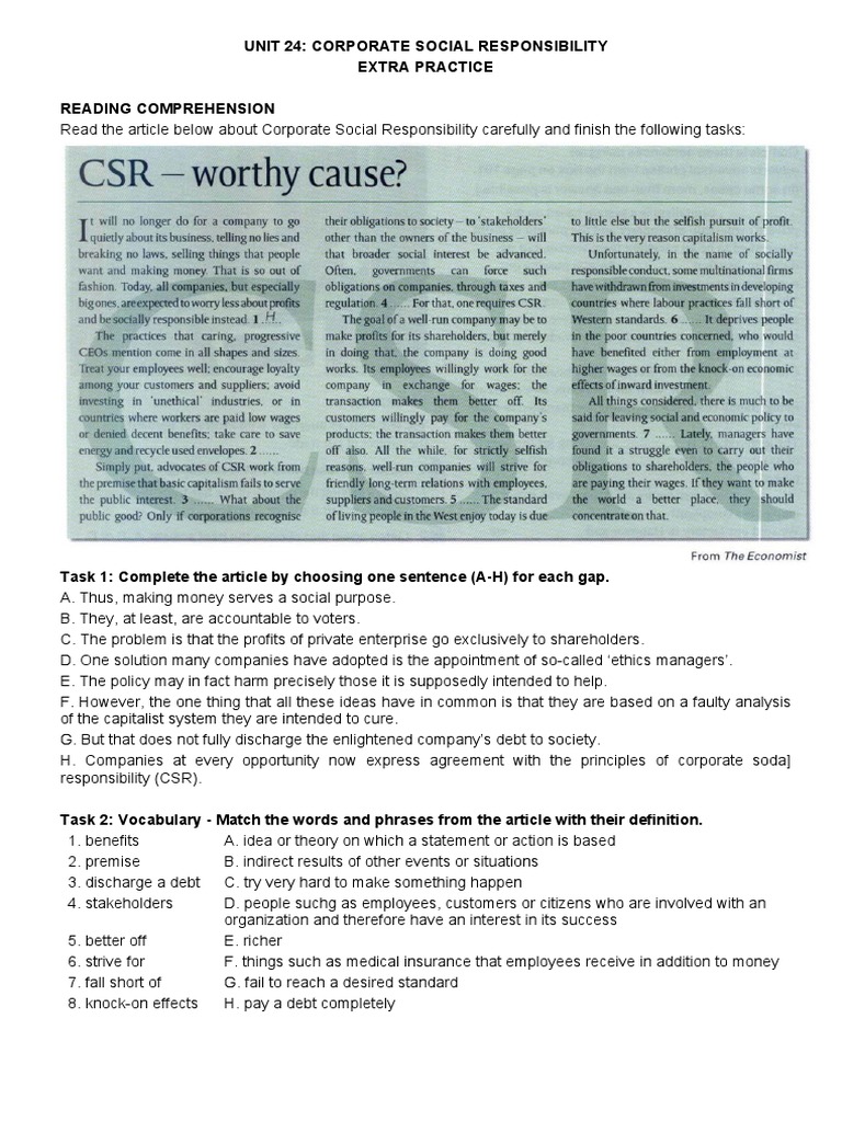 Unit 24 - CSR | PDF