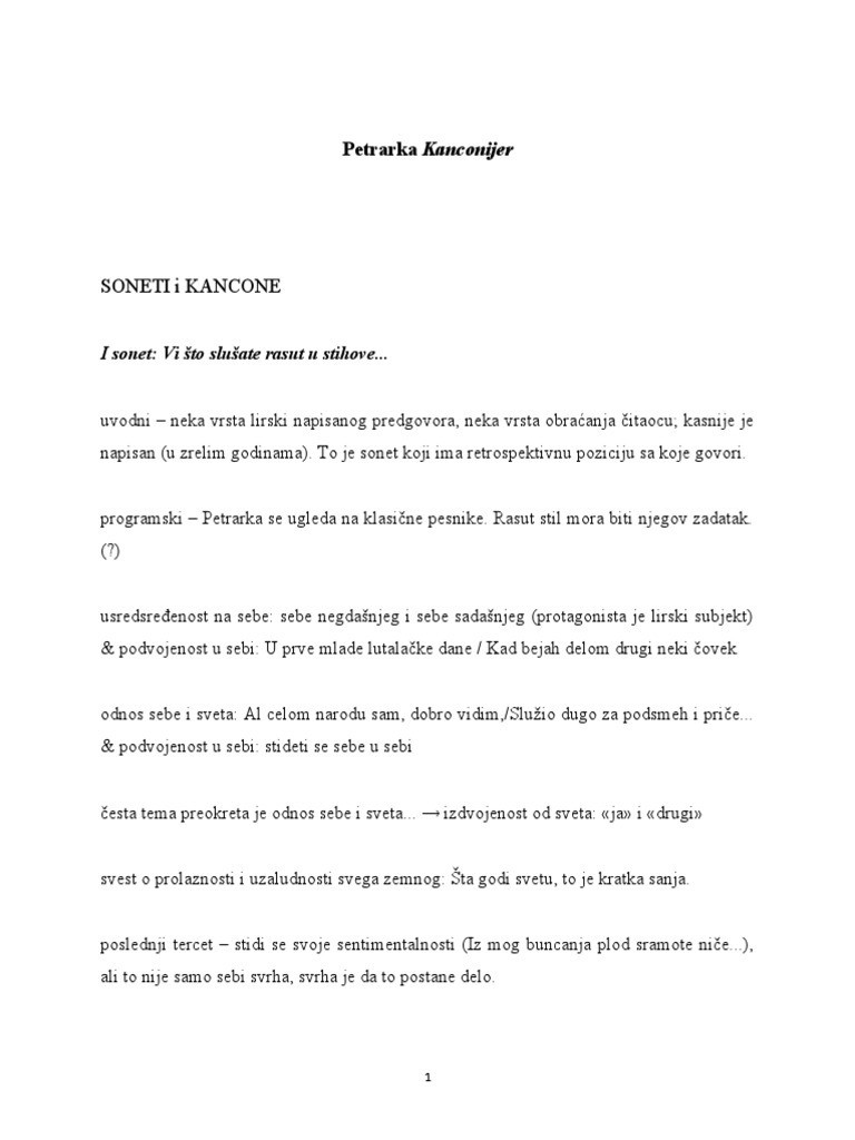 Francesko Petrarka - Kanconijer | PDF