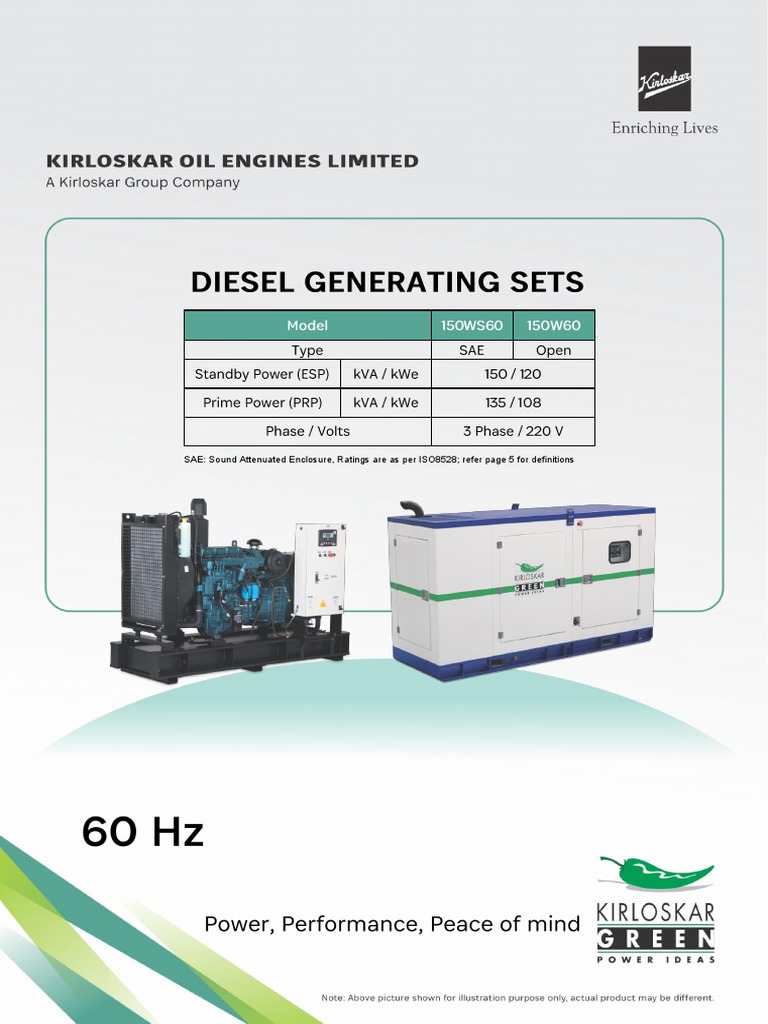 IBG.T.145 Specs 220V 60Hz 150W60 150WS60 Rev1-1 | PDF | Engines ...