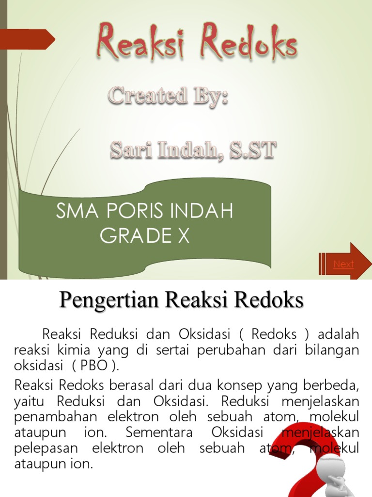 Modul Kelas X Reaksi Redoks Serta Menentukan Bilangan Oksidasi | PDF | Metode & Bahan Ajar ...