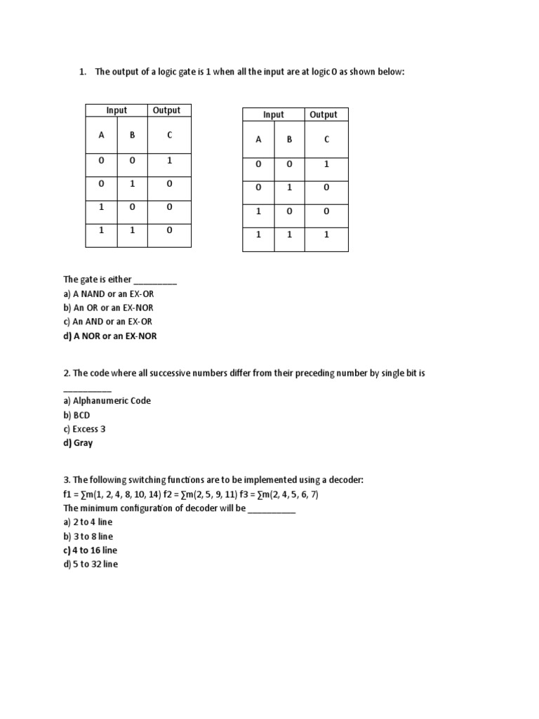 D) A NOR or An EX-NOR | PDF | Logic Gate | Theoretical Computer Science